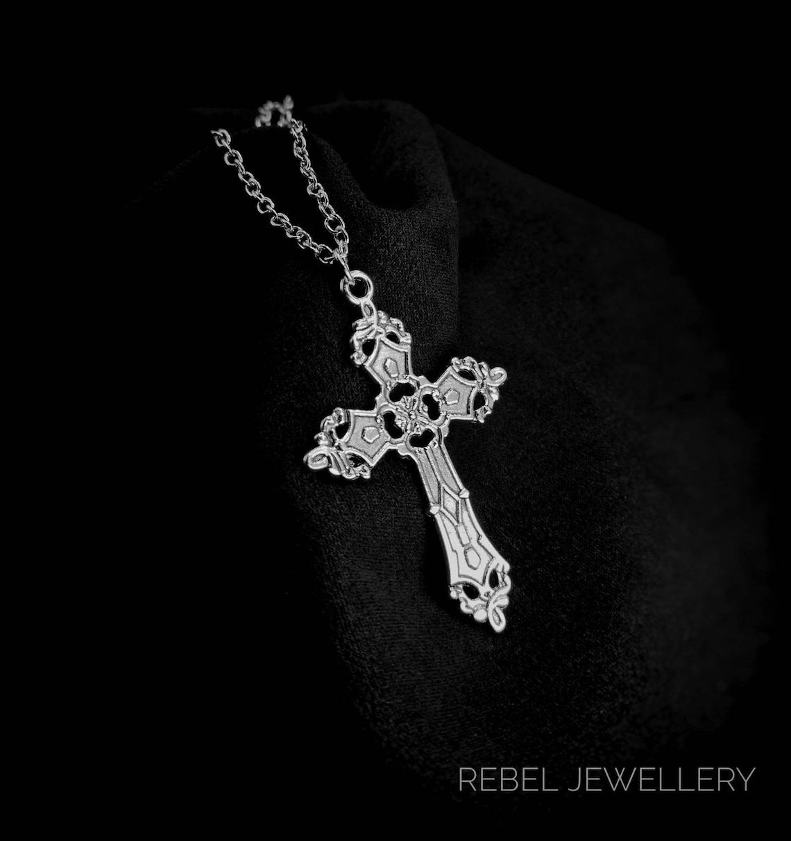 Silver Gothic Cross Necklace for Women & Men,large Gothic Cross ...