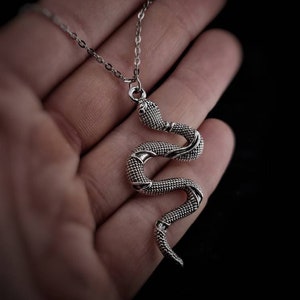 Silver Snake Charm Chain Necklace,snake Pendant Necklace for Women,flat ...