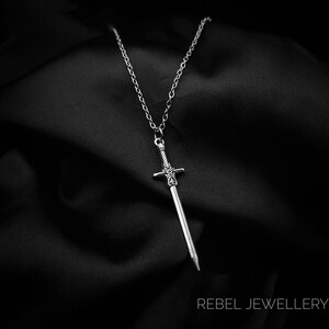Silver Sword Necklace for Women and Men, Sword Strength Necklace ...