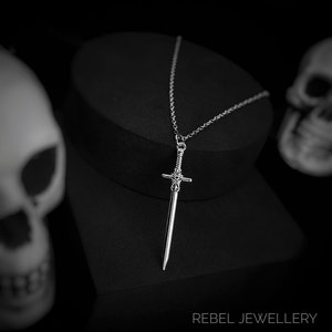 Silver Sword Necklace for Women and Men, Sword Strength Necklace ...