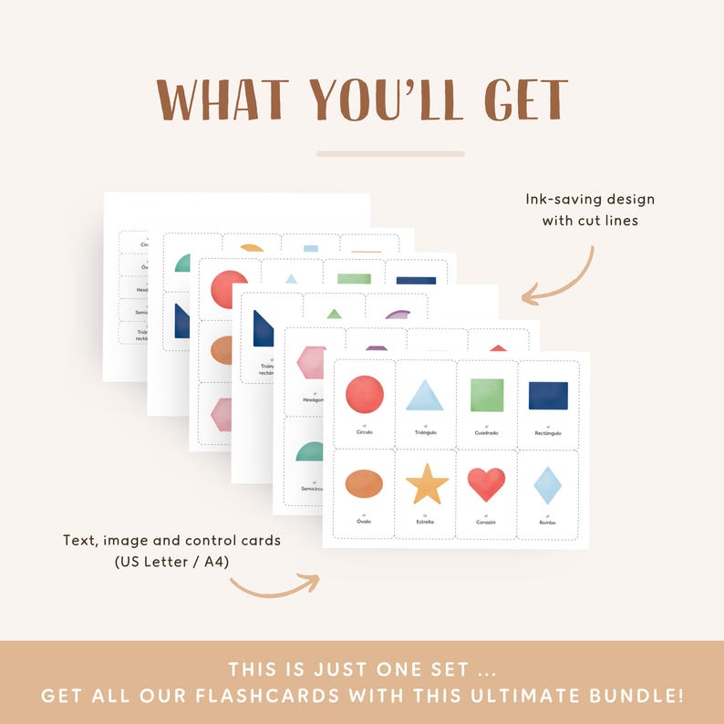 ULTIMATE COLLECTION • Spanish • 1000+ Printable Flashcards • Three-part ...