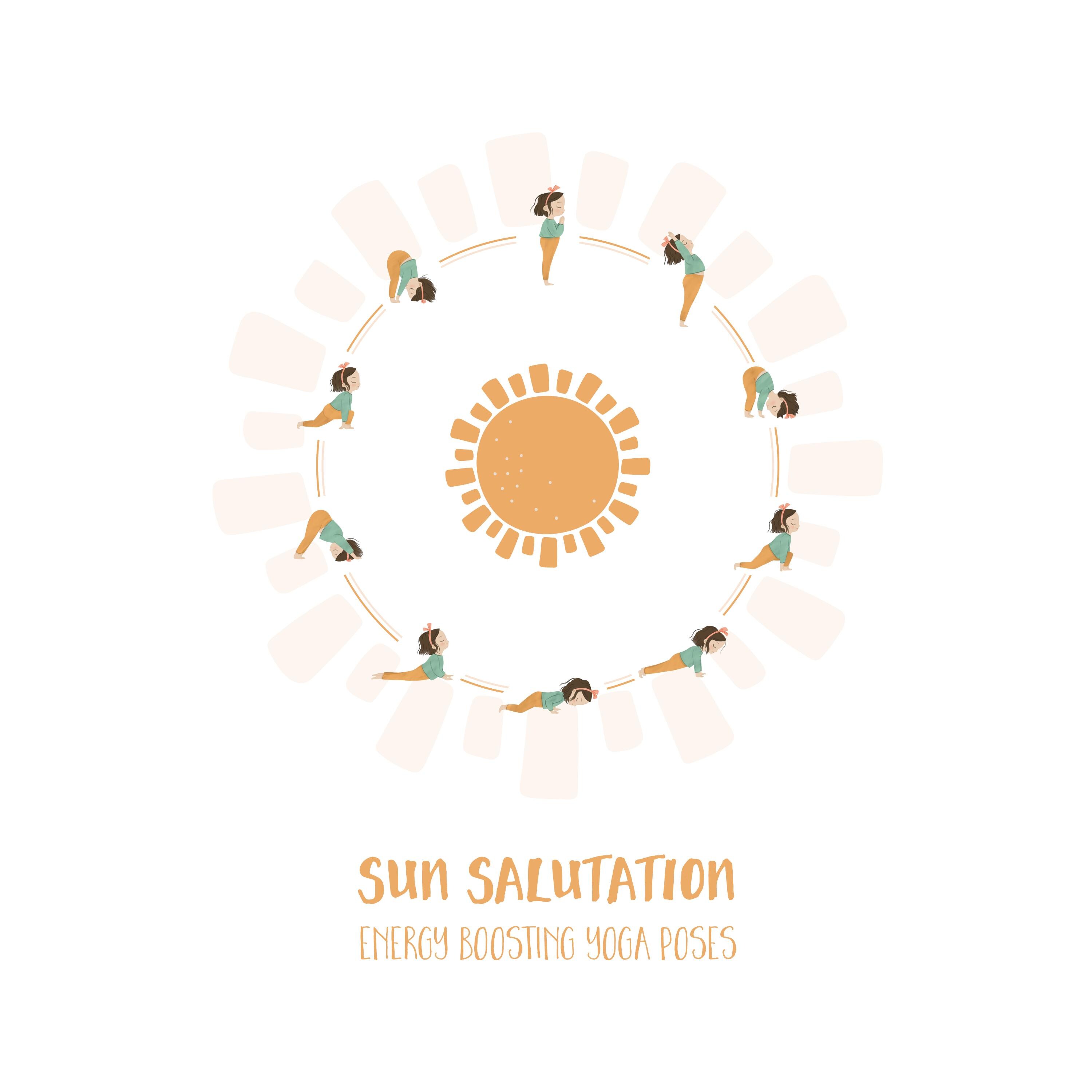 YOGA • Sun Salutation • English • Printable Cards • 10 Poses - Etsy
