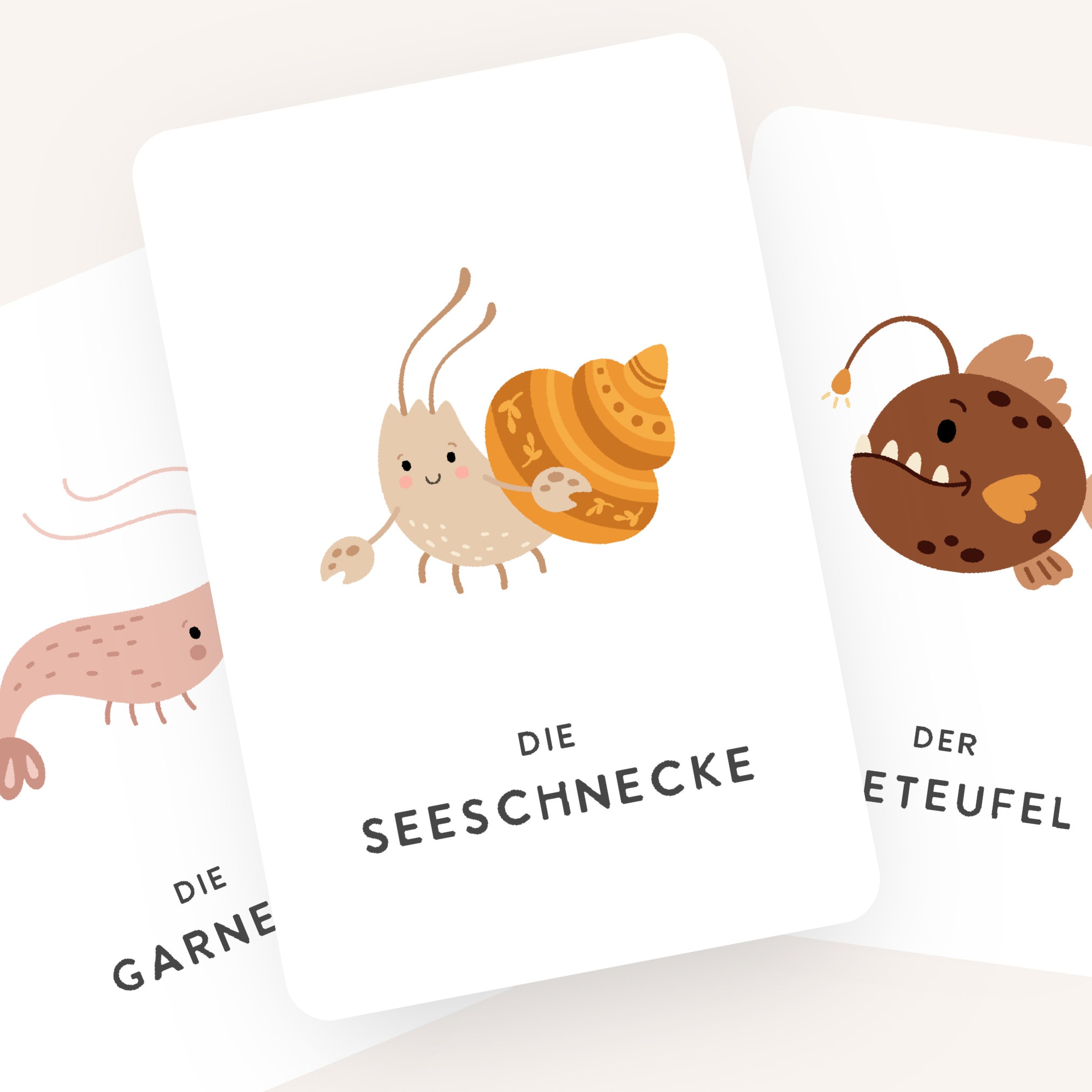 UNDERWATER German Printable Flashcards Three-part Montessori Cards ...