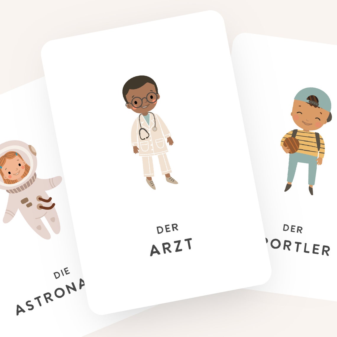 JOBS German Printable Flashcards Three-part Montessori Cards ...