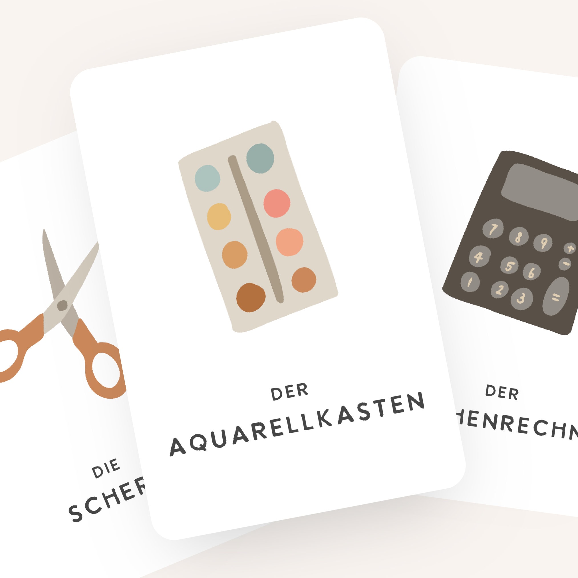 SCHOOL • German • Printable Flashcards • Three-part Montessori Cards ...