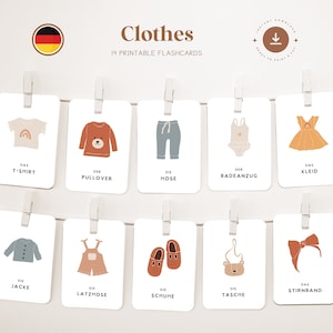 CLOTHES • German • Printable Flashcards • Three-part Montessori Cards ...