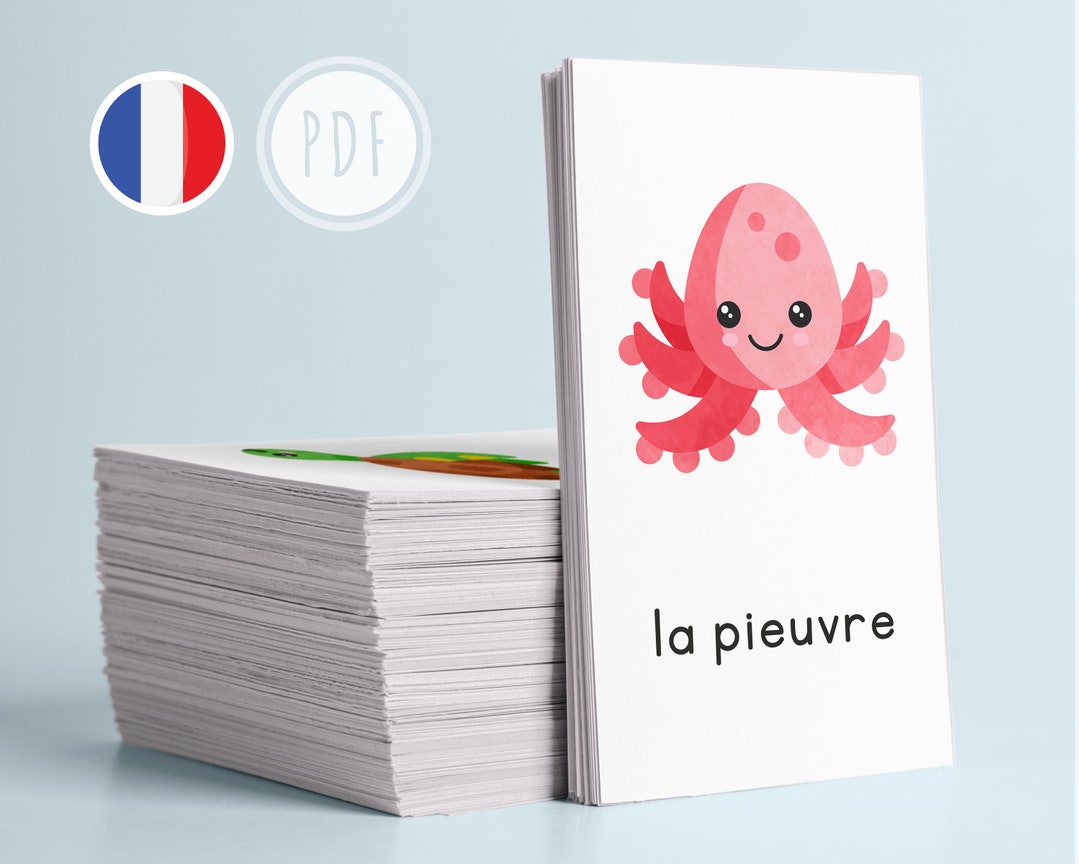 UNDERWATER French Printable Flashcards Three-part Montessori Cards ...