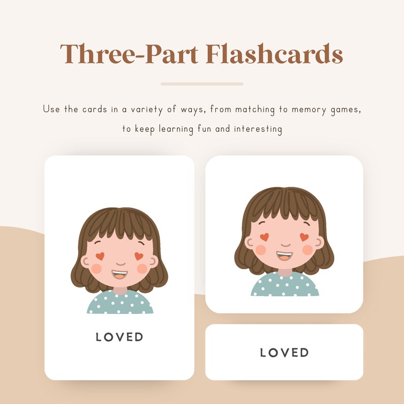 FEELINGS • English • Printable Flashcards • Three-part Montessori Cards ...