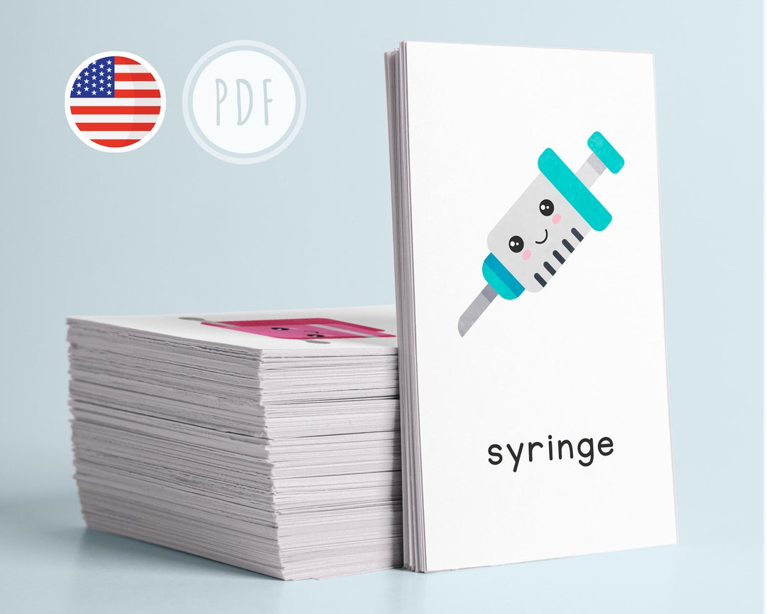 HEALTH & HYGIENE English Printable Flashcards Three-part Montessori ...