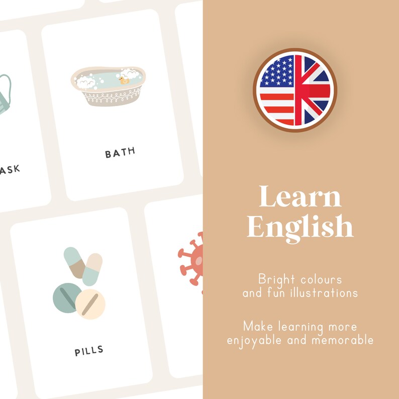 HEALTH & HYGIENE • English • Printable Flashcards • Three-part ...