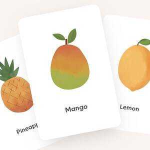 FRUITS • English • Printable Flashcards • Three-part Montessori Cards ...