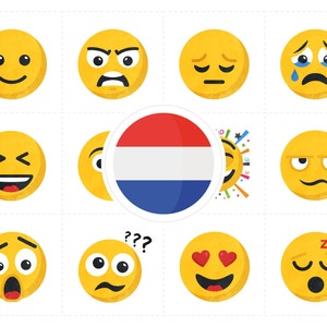 EMOTIONS Dutch Printable Flashcards Three-part Montessori Cards - Etsy