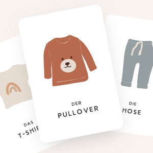CLOTHES • German • Printable Flashcards • Three-part Montessori Cards ...