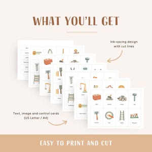 CONSTRUCTION • English • Printable Flashcards • Three-part Montessori ...