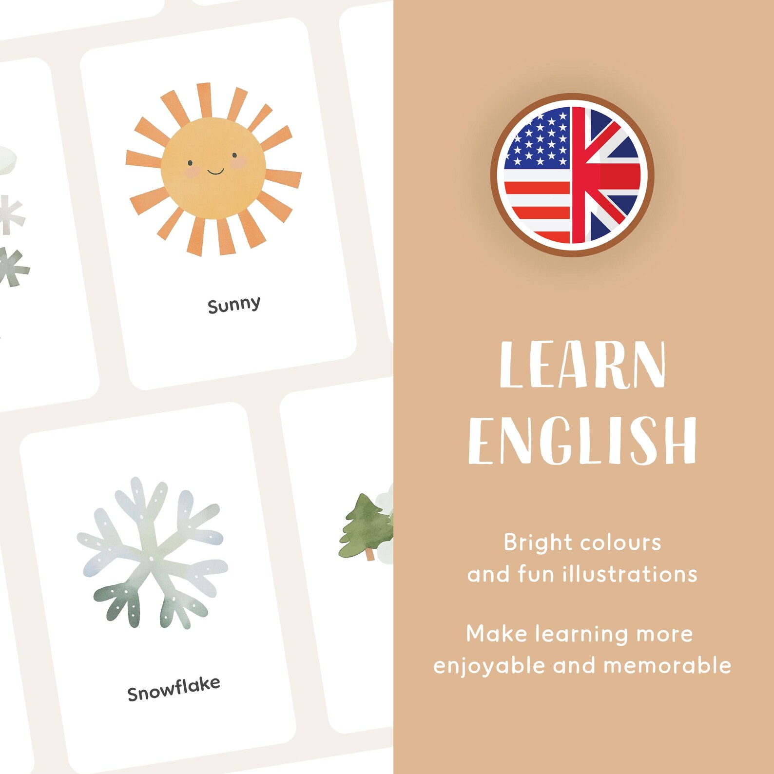 WEATHER • English • Printable Flashcards • Three-part Montessori Cards ...