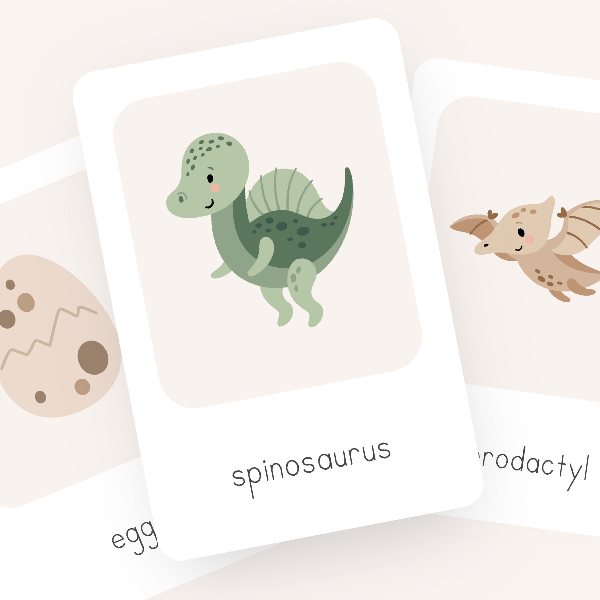 DINOSAURS English Printable Flashcards Three-part Montessori Cards - Etsy