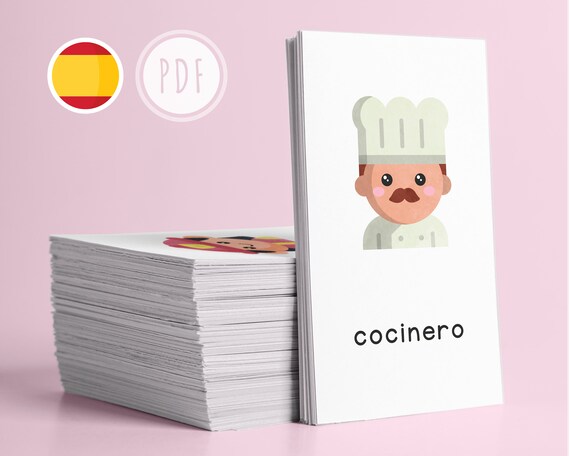 JOBS Spanish Printable Flashcards Three-part Montessori | Etsy
