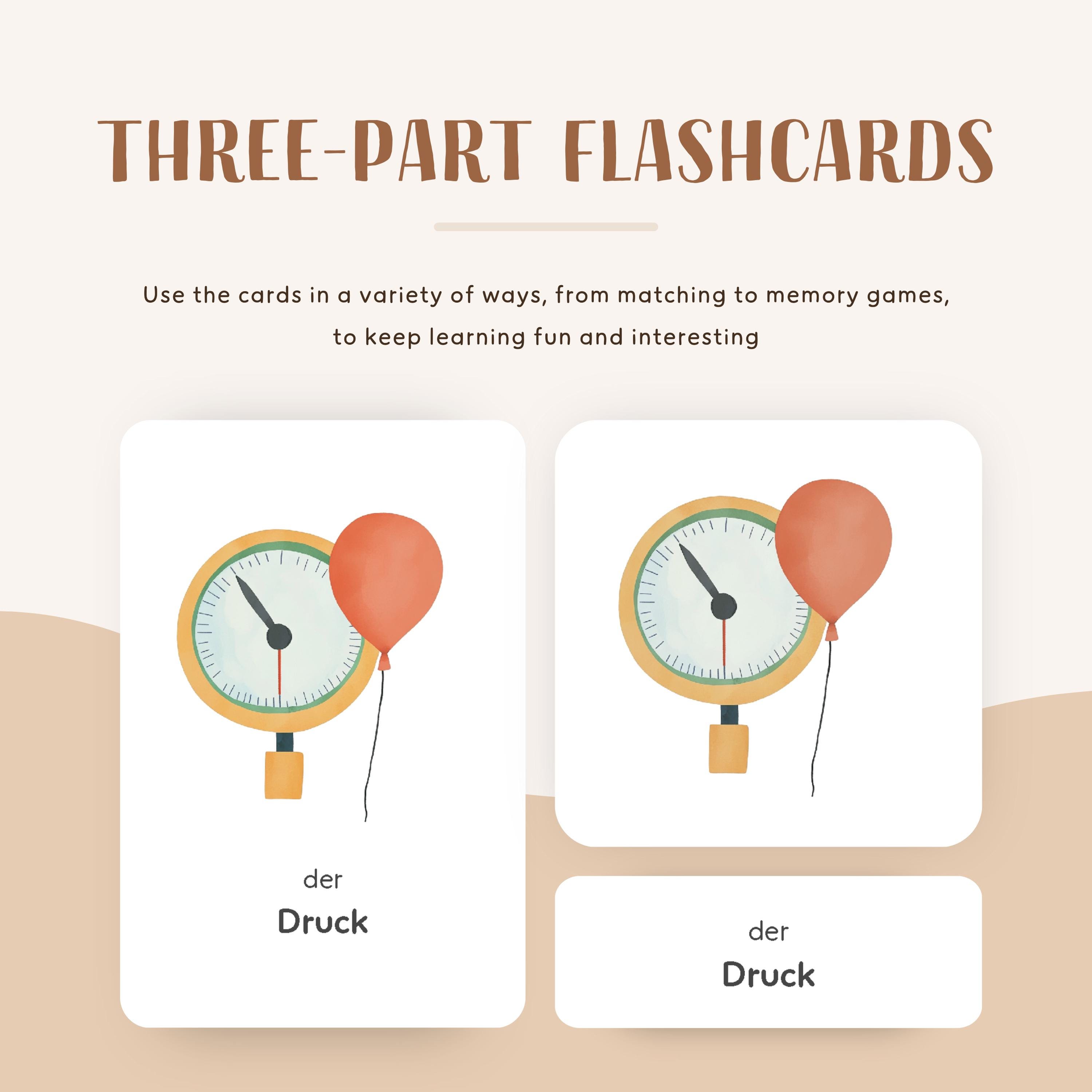 SCIENCE CONCEPTS German Printable Flashcards Three-part Montessori ...