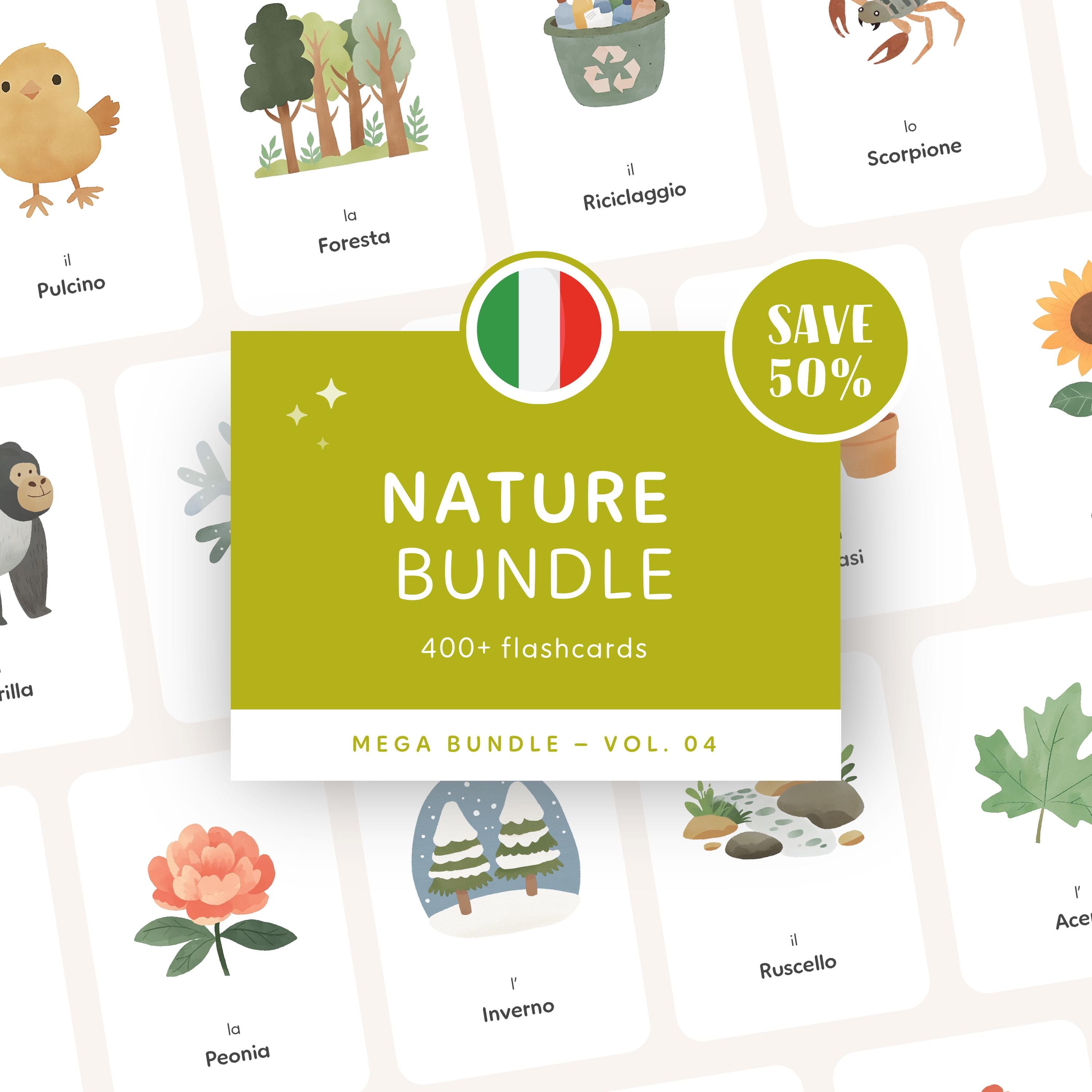 NATURE BUNDLE • Italian • Printable Flashcards • Three-part Montessori ...