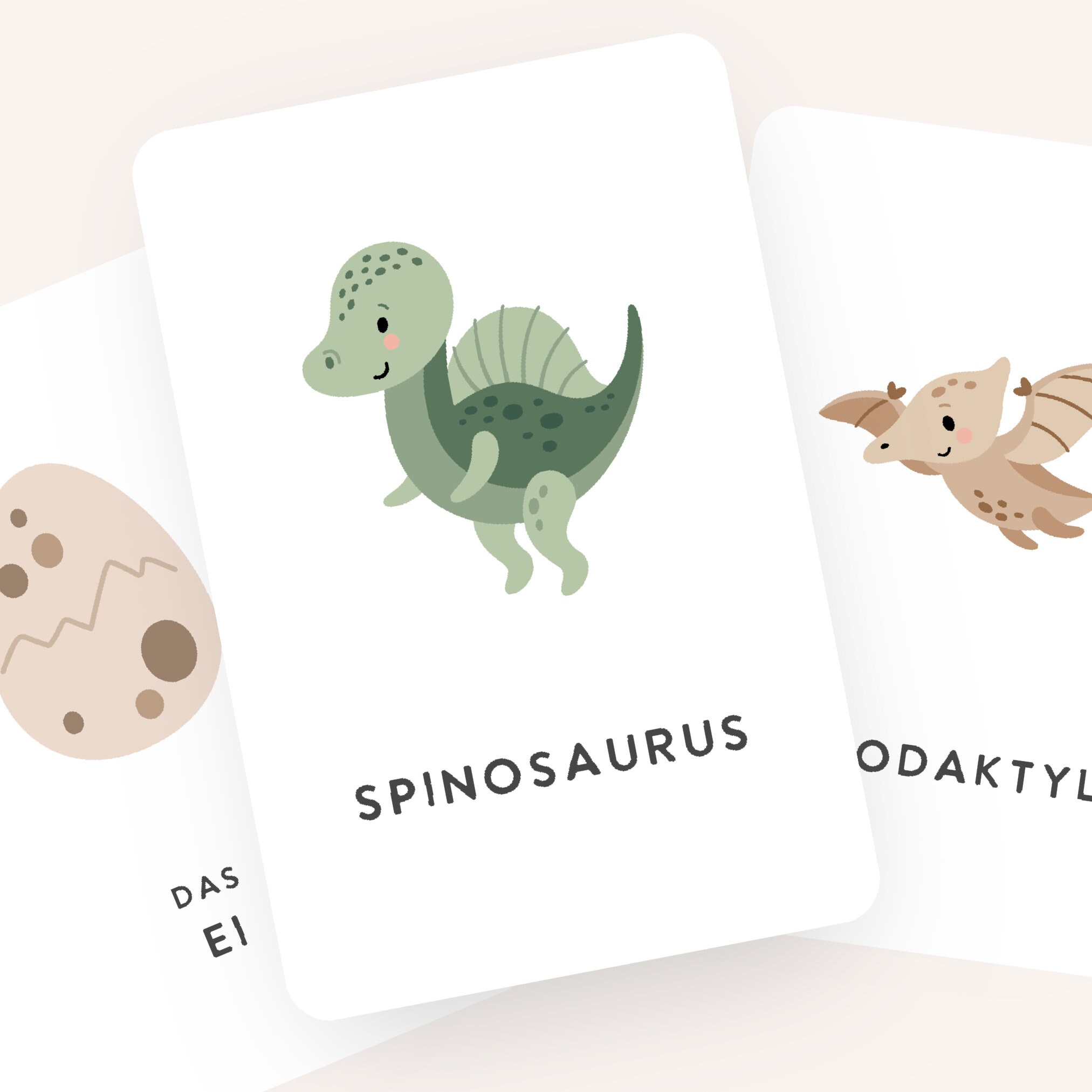 DINOSAURS German Printable Flashcards Three-part Montessori Cards - Etsy