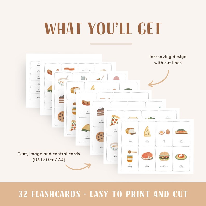 FOODS • German • Printable Flashcards • Three-part Montessori Cards ...