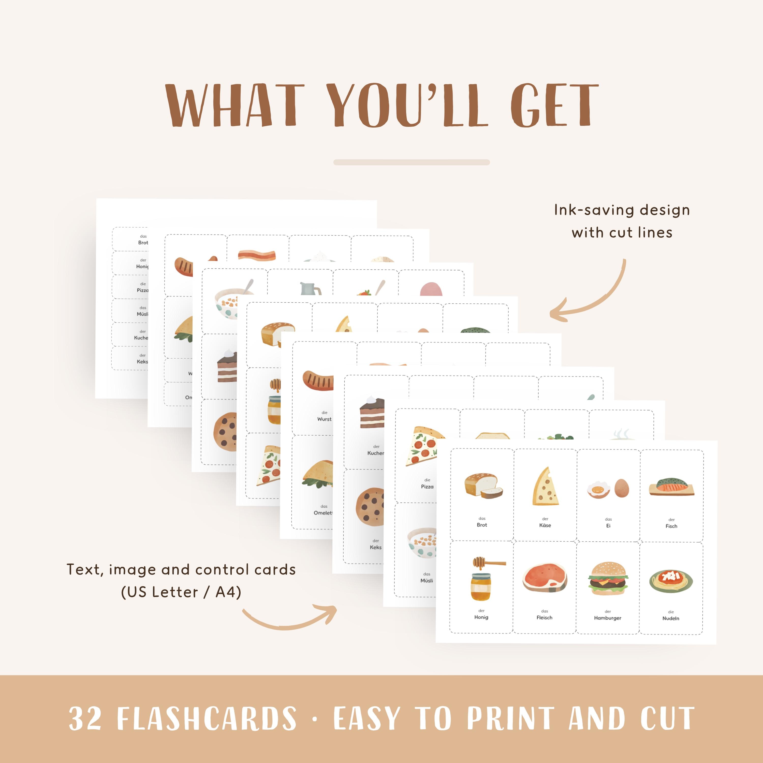 FOODS • German • Printable Flashcards • Three-part Montessori Cards ...