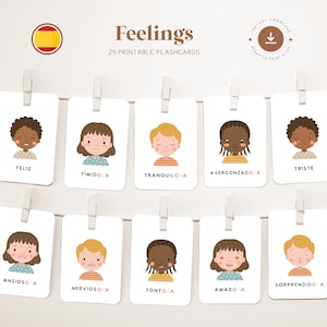 FEELINGS • Spanish • Printable Flashcards • Three-part Montessori Cards ...