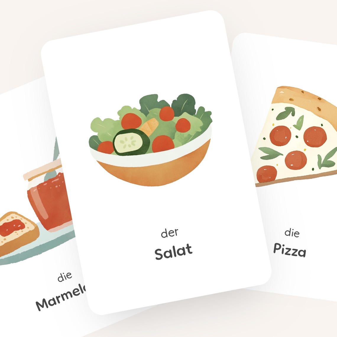 FOODS • German • Printable Flashcards • Three-part Montessori Cards ...