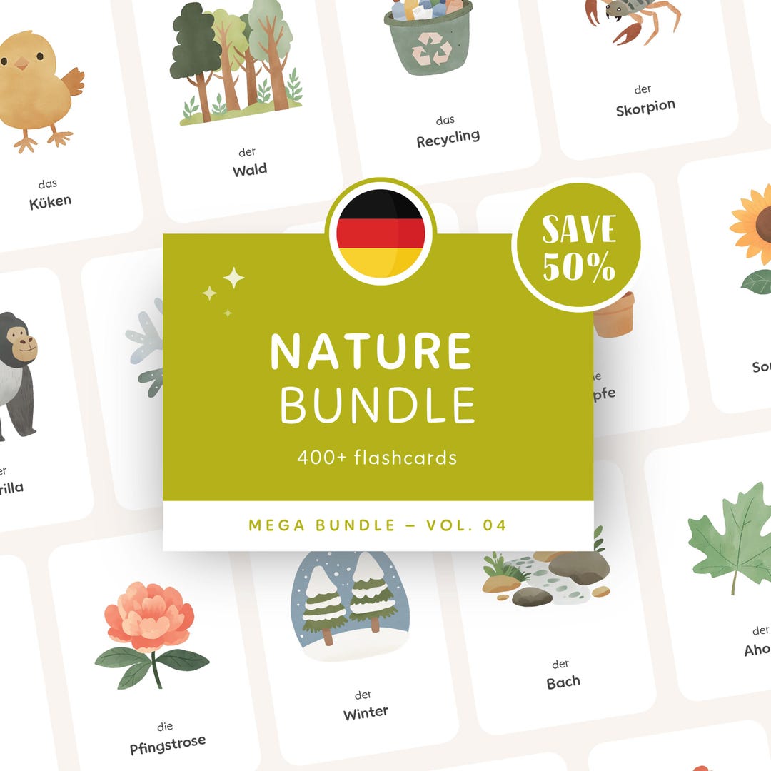NATURE BUNDLE • German • Printable Flashcards • Three-part Montessori ...