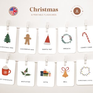 CHRISTMAS • English • Printable Flashcards • Three-part Montessori ...