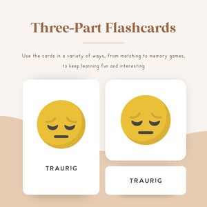 EMOTIONS • German • Printable Flashcards • Three-part Montessori Cards ...