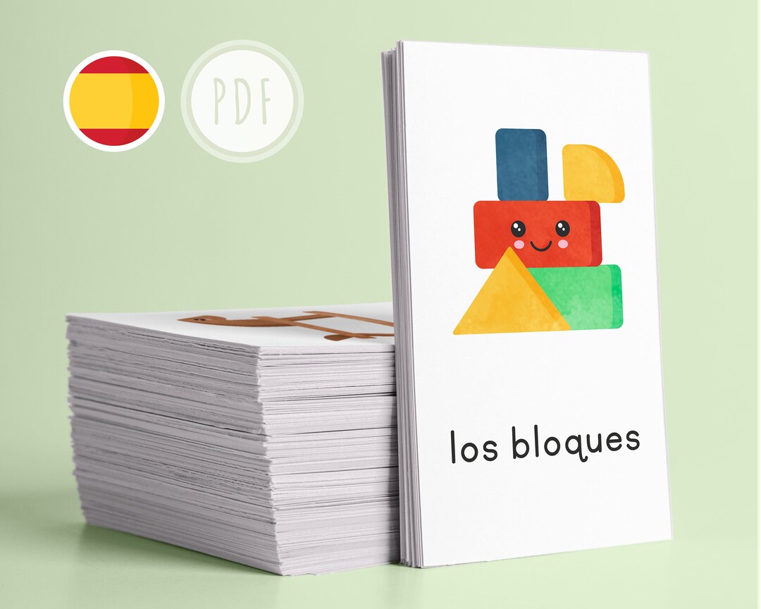 TOYS Spanish Printable Flashcards Three-part Montessori - Etsy