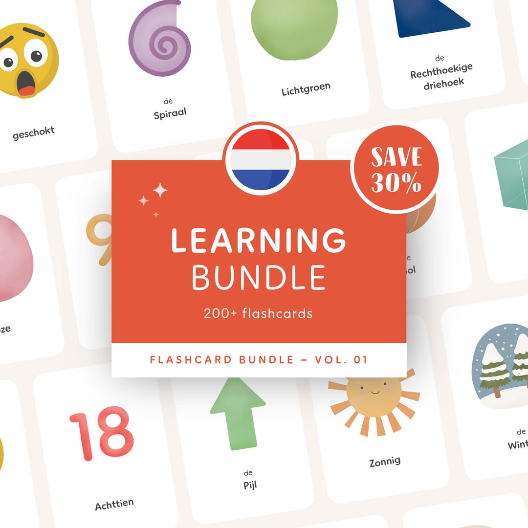 LEARNING BUNDLE • Dutch • Printable Flashcards • Three-part Montessori ...