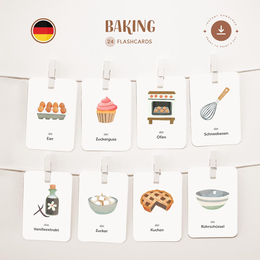 BAKING • German • Printable Flashcards • Three-part Montessori Cards ...