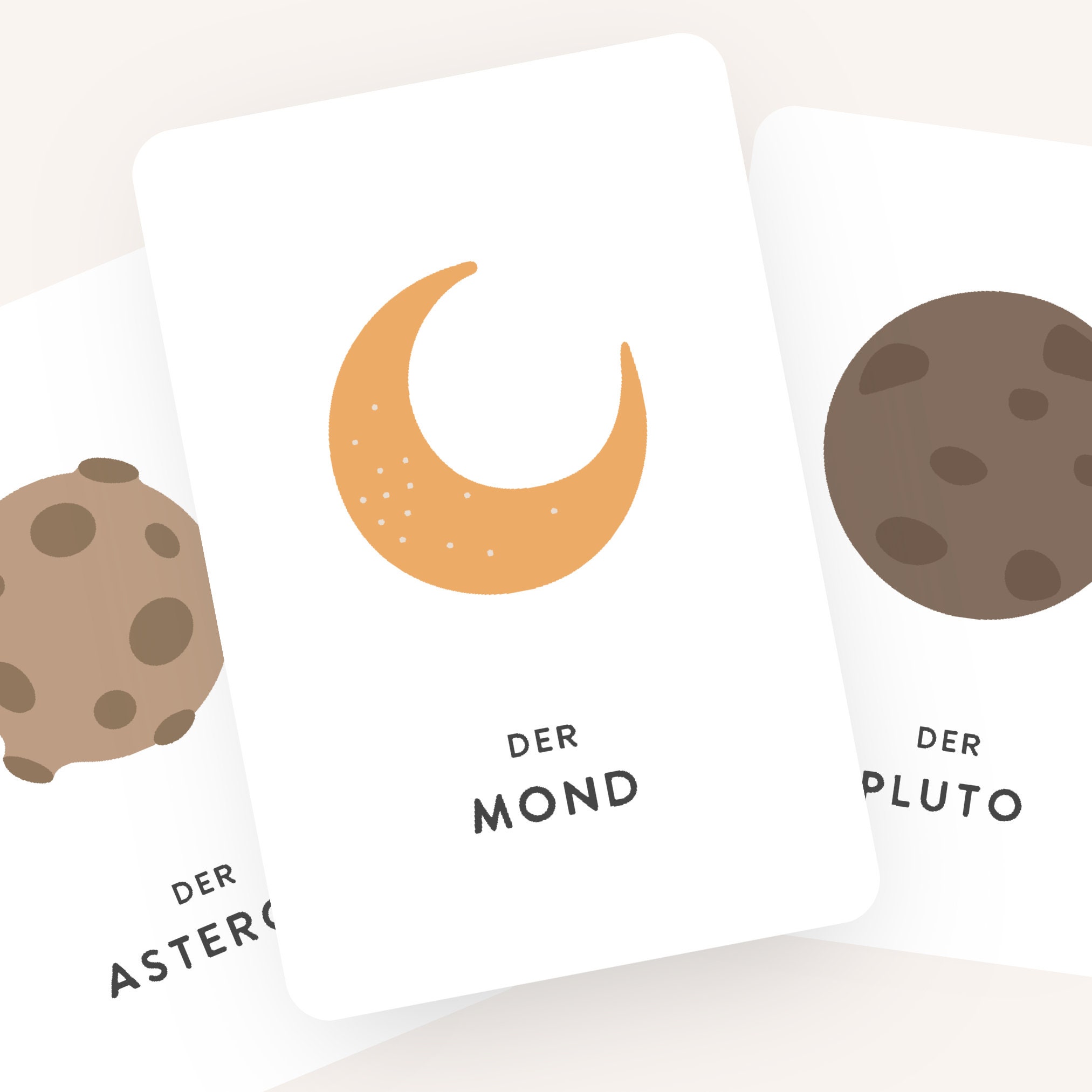 SPACE German Printable Flashcards Three-part Montessori Cards ...