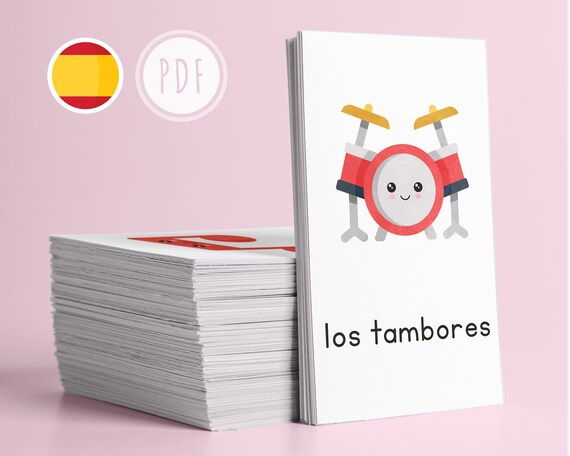 MUSIC Spanish Printable Flashcards Three-part Montessori - Etsy