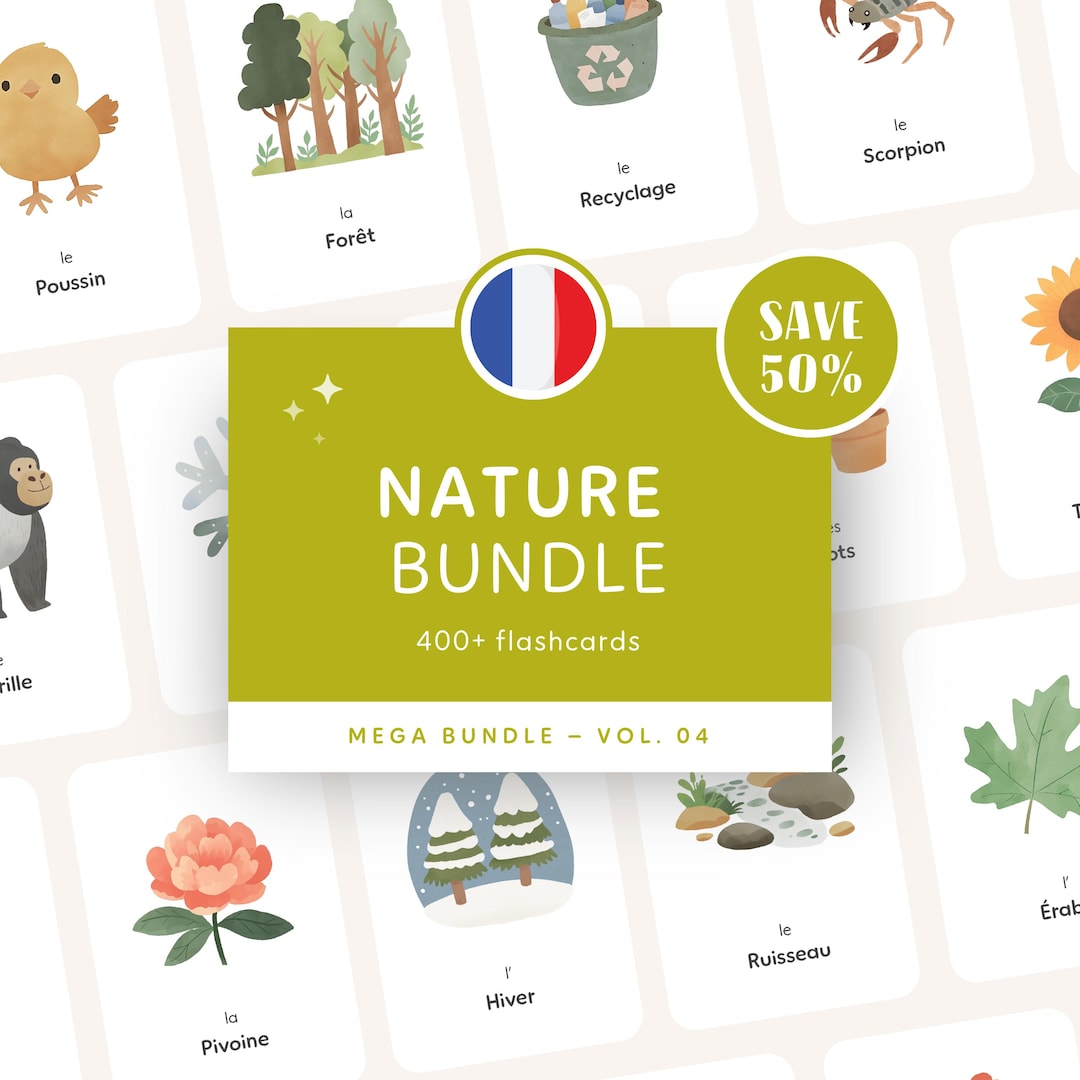 NATURE BUNDLE • French • Printable Flashcards • Three-part Montessori ...