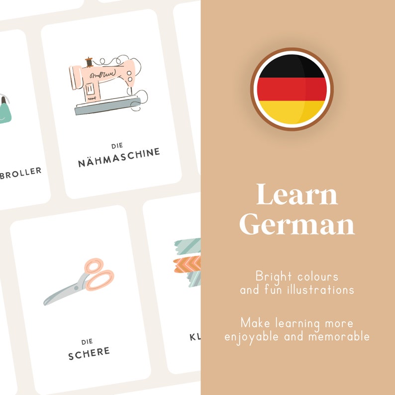 CRAFTING German Printable Flashcards Three-part Montessori Cards ...