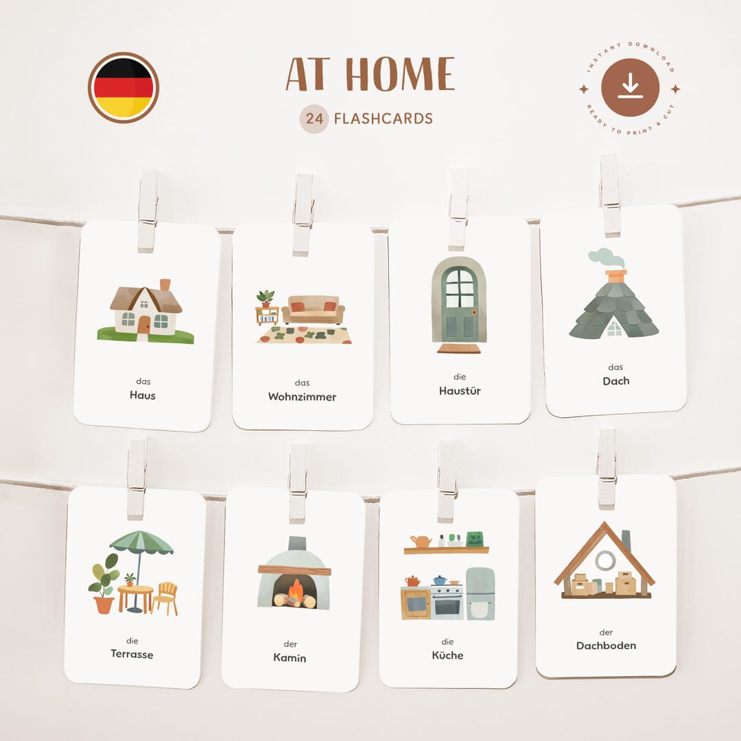 HOME • German • Printable Flashcards • Three-part Montessori Cards ...