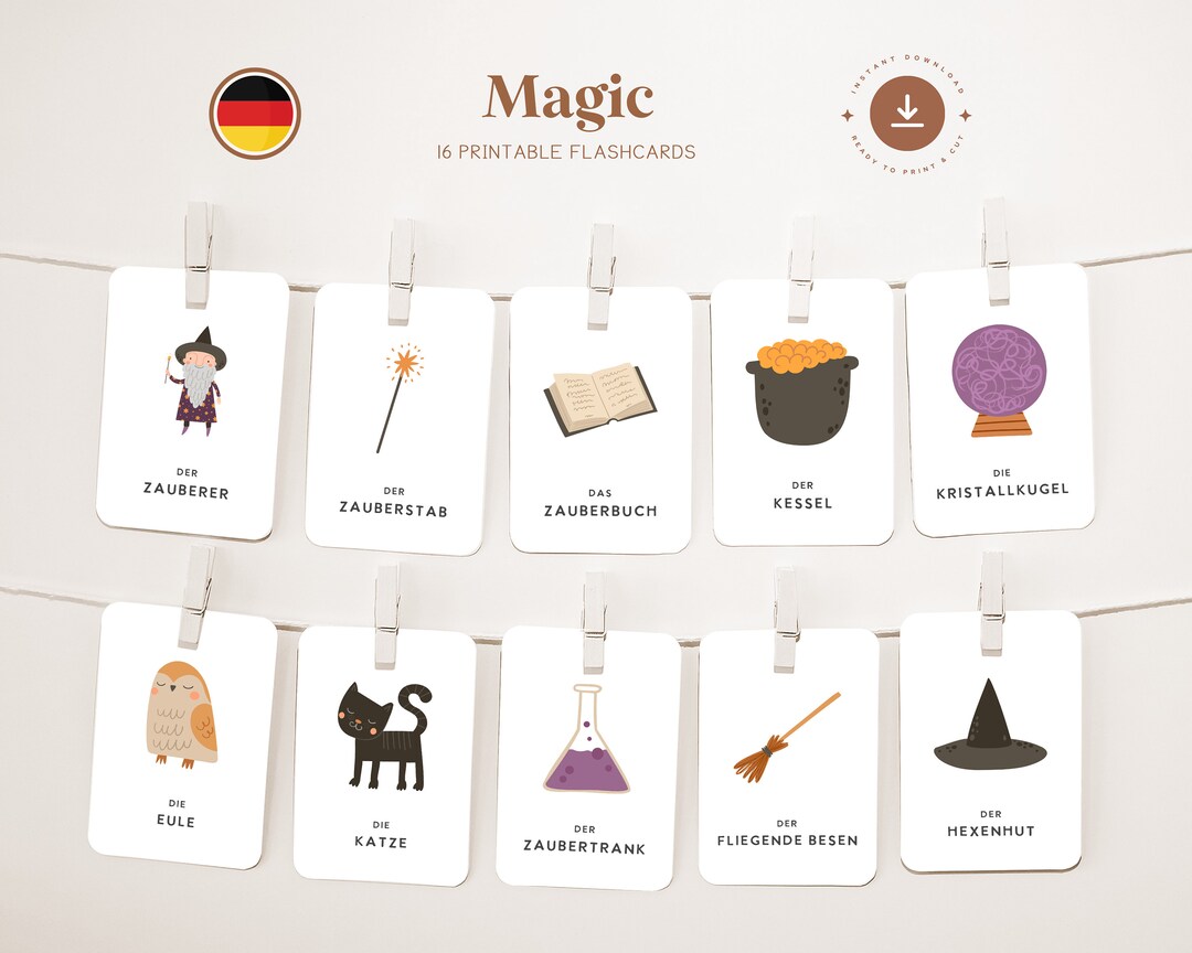MAGIC • German • Printable Flashcards • Three-part Montessori Cards ...