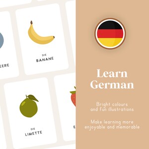 FRUITS German Printable Flashcards Three-part Montessori Cards ...