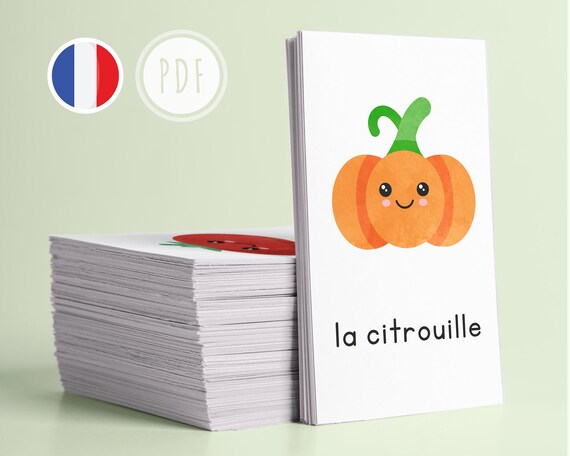 VEGETABLES French Printable Flashcards Three-part - Etsy
