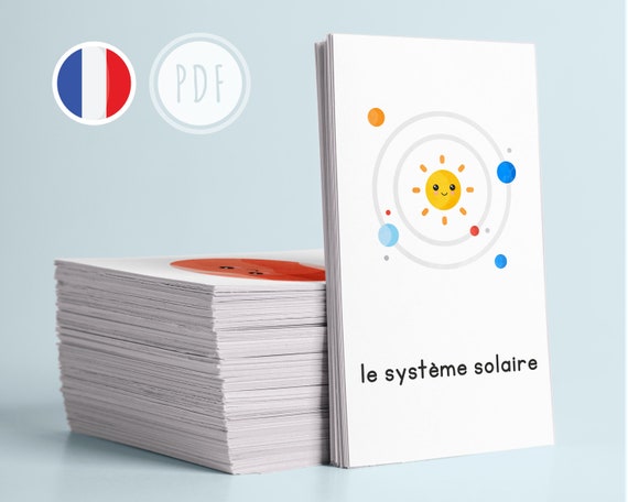 SPACE French Printable Flashcards Three-part Montessori | Etsy