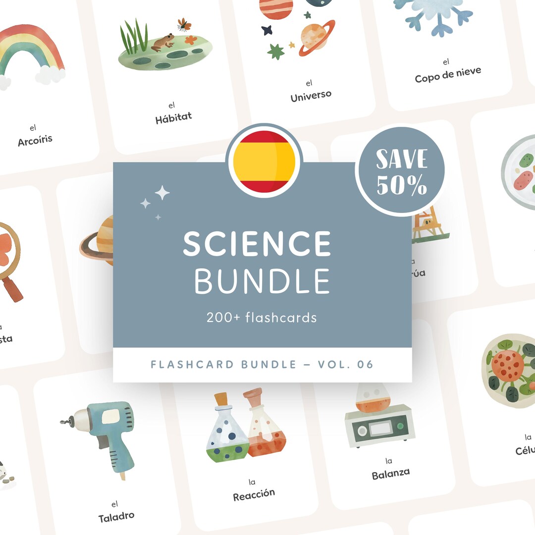 SCIENCE BUNDLE • Spanish • Printable Flashcards • Three-part Montessori ...