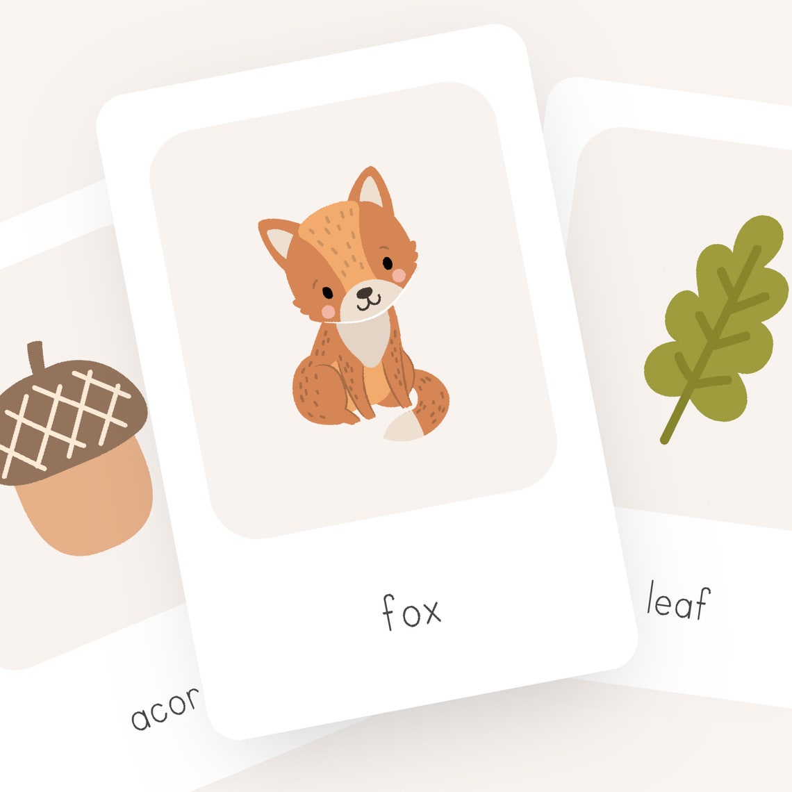 WOODLANDS English Printable Flashcards Three-part Montessori Cards - Etsy