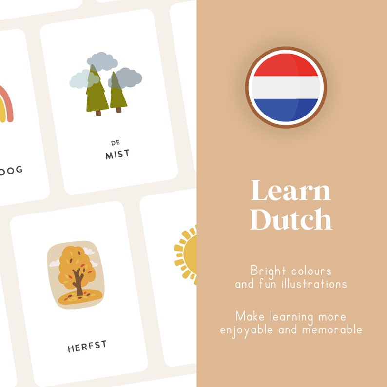 MEGA BUNDLE Dutch Printable Flashcards Three-part Montessori Cards ...