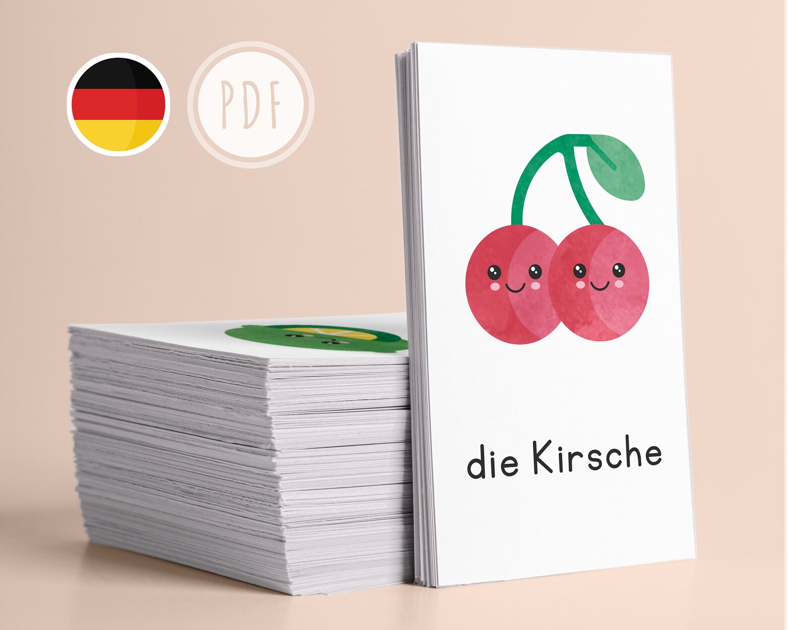 FRUITS German Printable Flashcards Three-part Montessori | Etsy