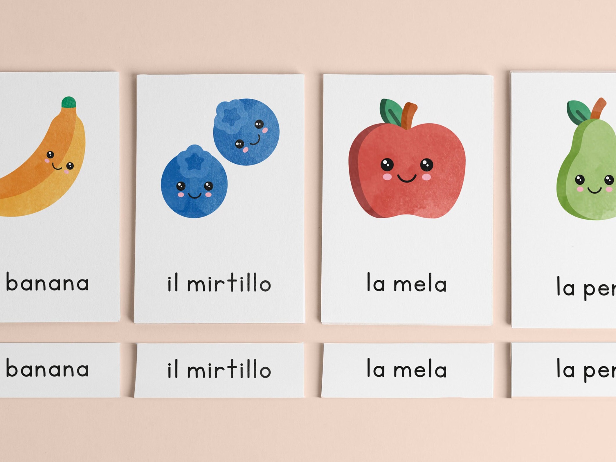 FRUITS Italian Printable Flashcards Three-part Montessori Cards - Etsy