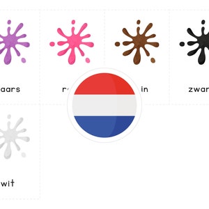 SHAPES & COLORS Dutch Printable Flashcards Three-part Montessori Cards ...