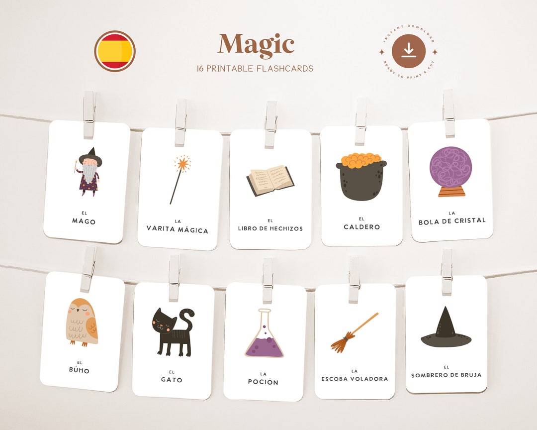 MAGIC • Spanish • Printable Flashcards • Three-part Montessori Cards ...